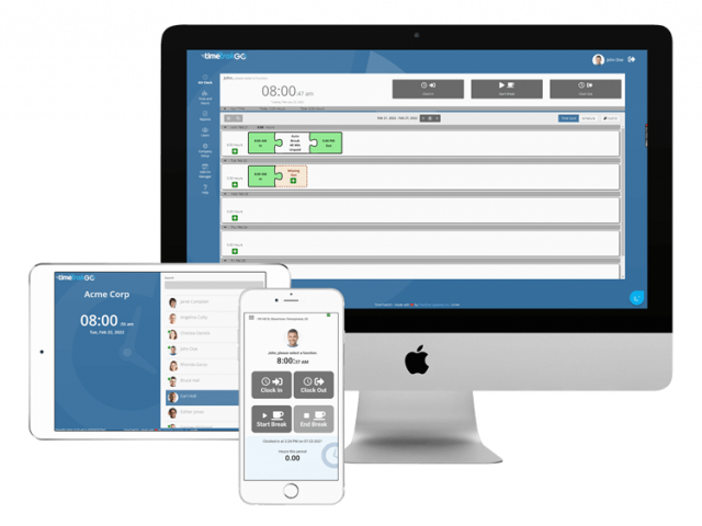 Easy Online Time Clock for Employees | TimeTrak Systems